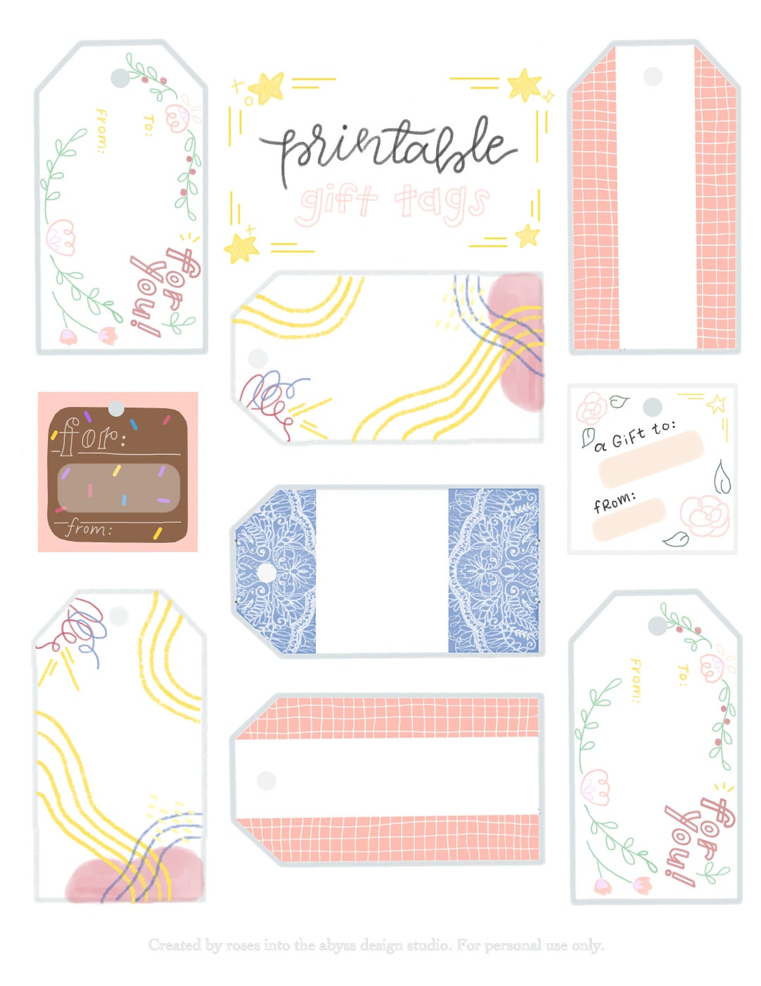 Gift Tags Printable - Etsy