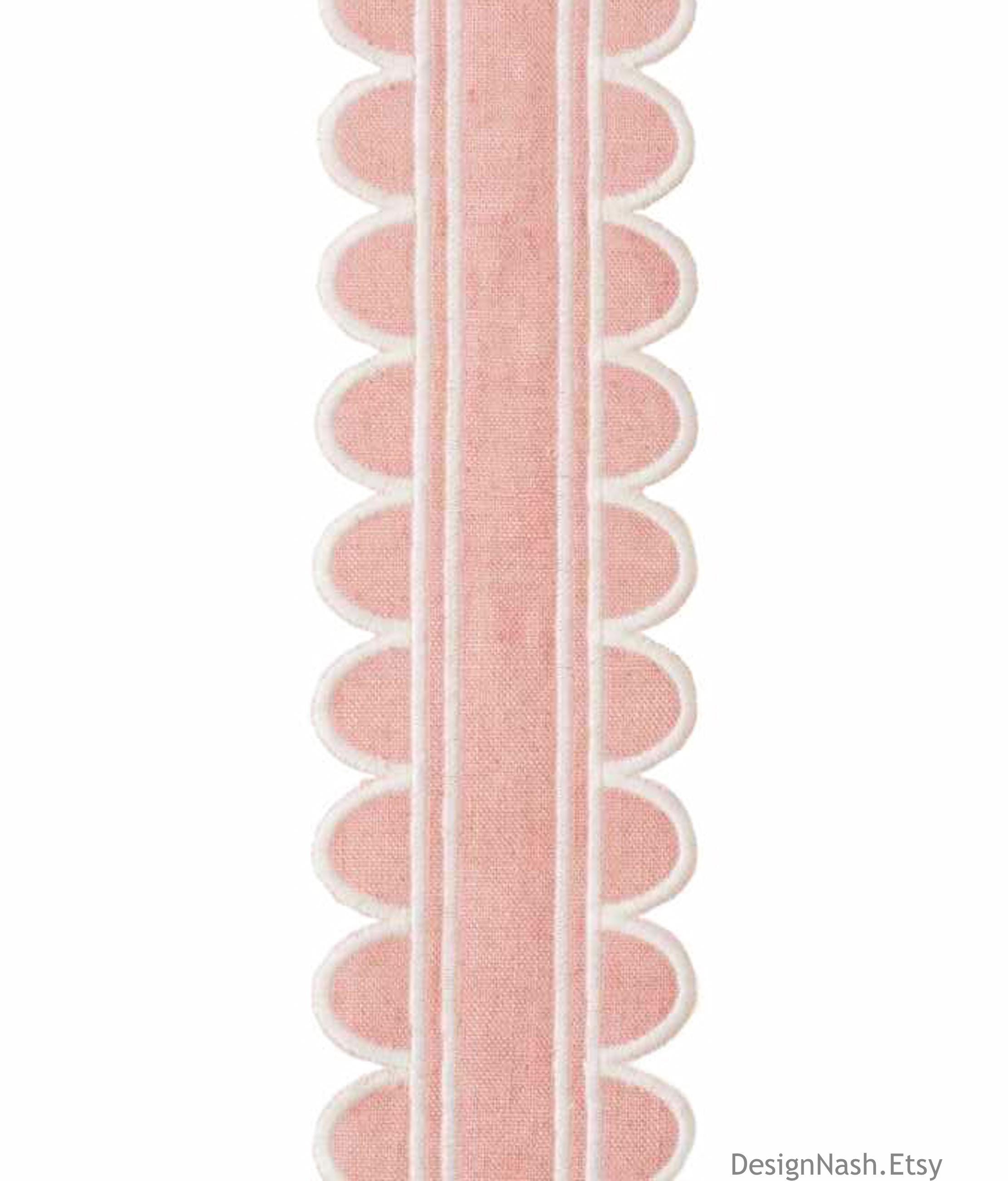 3.5" Paddington Scalloped Tape, Coral Blush - Etsy