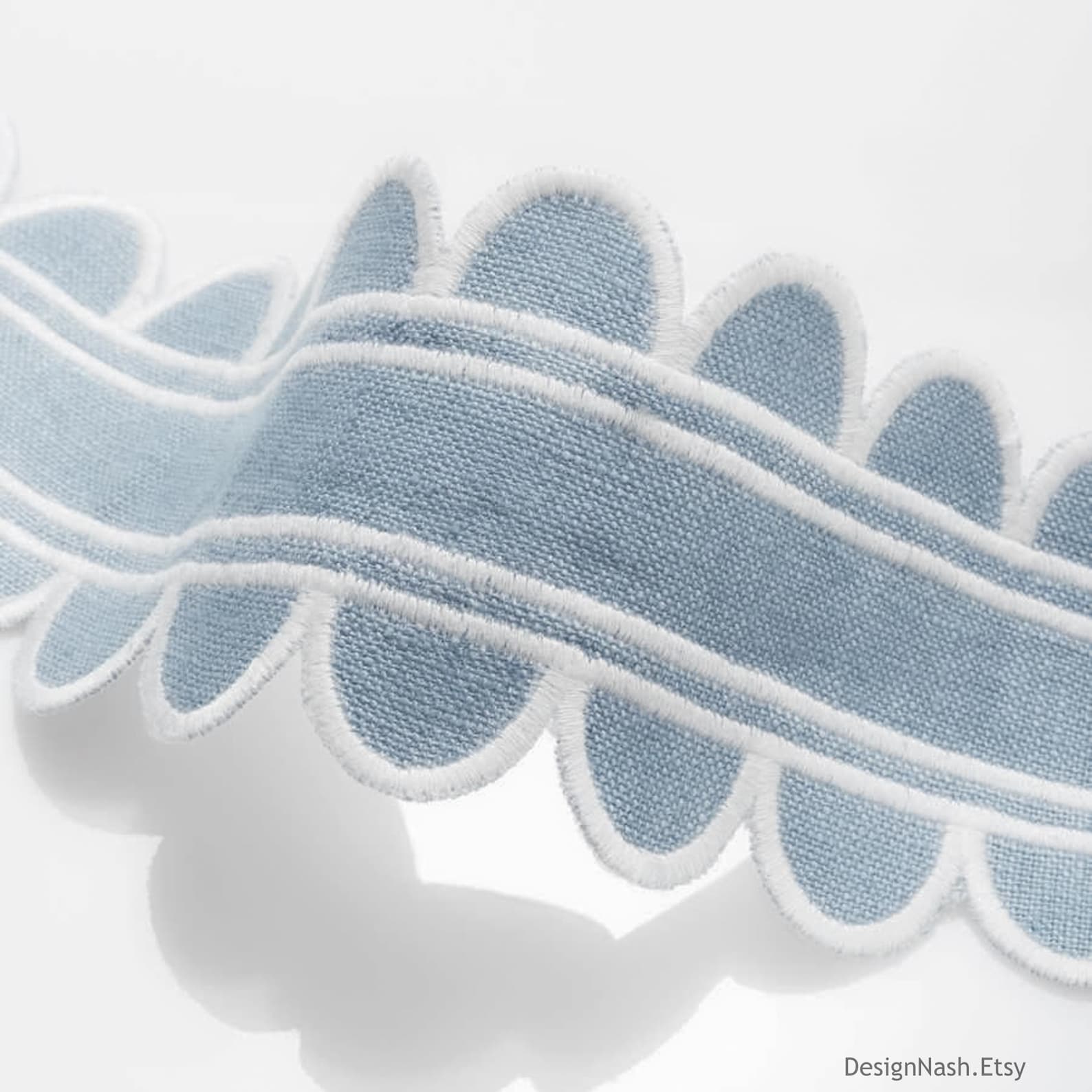 3.5" Paddington Scalloped Tape Chambray Medium Blue - Etsy