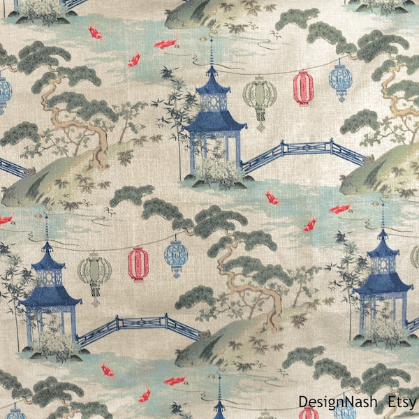 Asian Print Fabric - Etsy