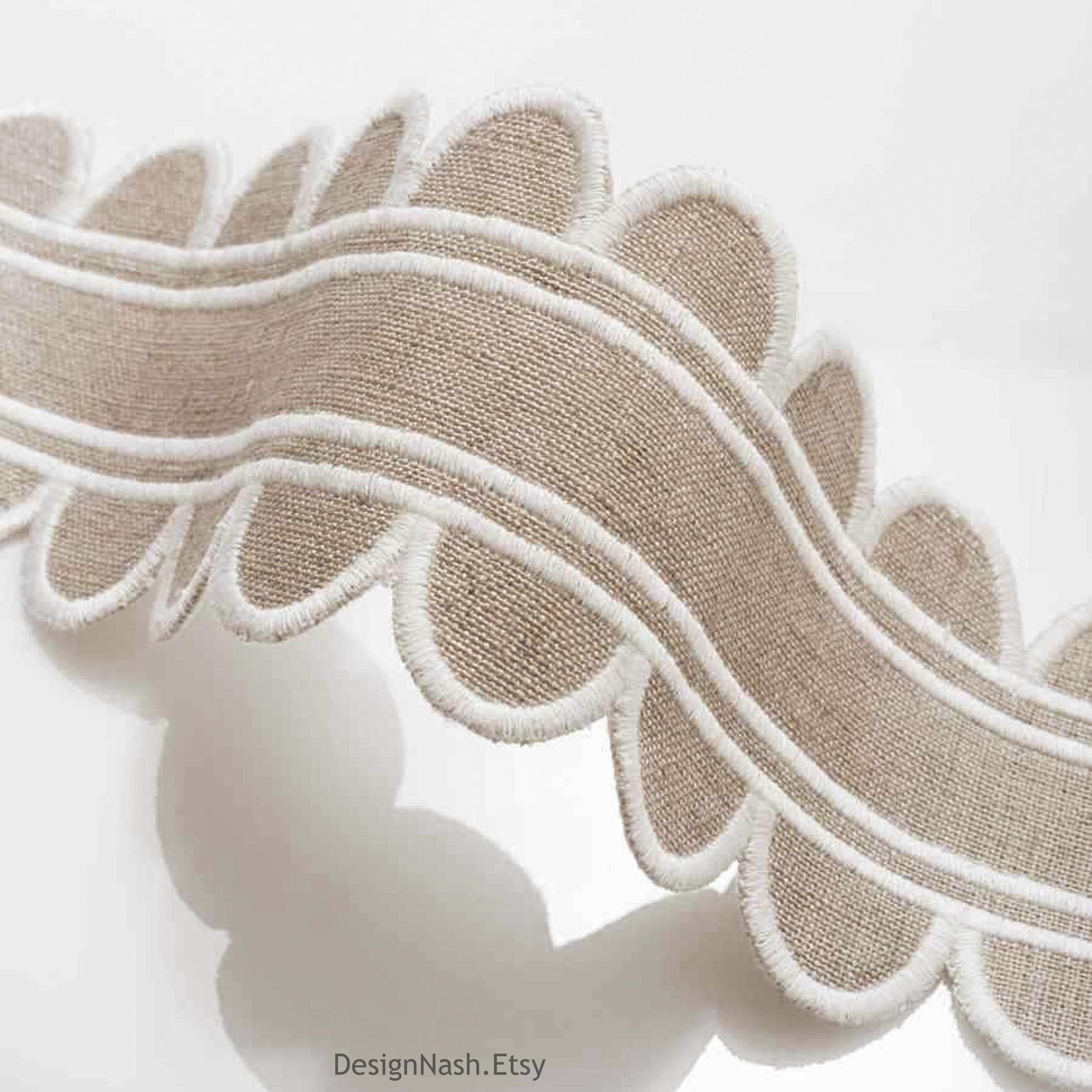 3.5" Paddington Neutral Scalloped Tape - Etsy