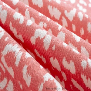 Carolina Coral Leopard Fabric - Etsy