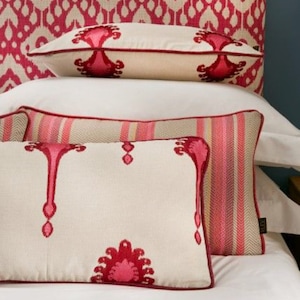 Chic Ikat Raspberry Pink Fabric for Home Decorating and Upholstery - Etsy