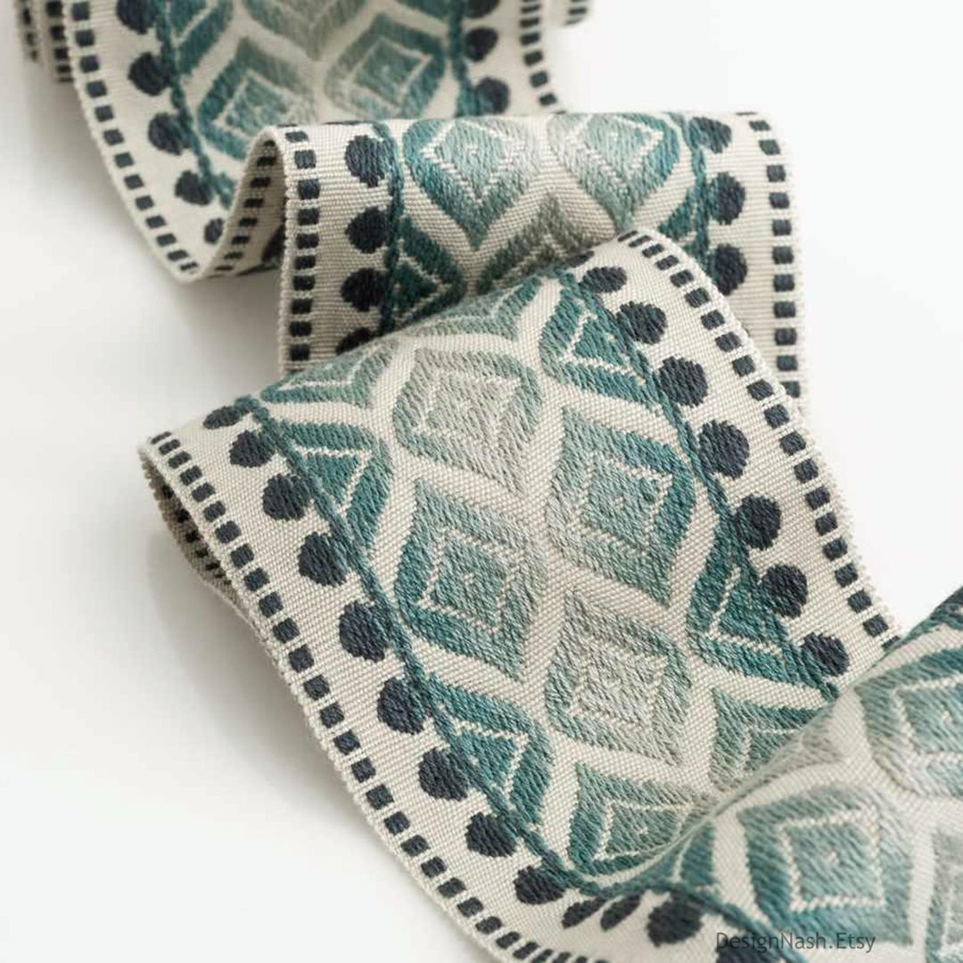3.5" Sandoval Teal Tape Trim - Etsy