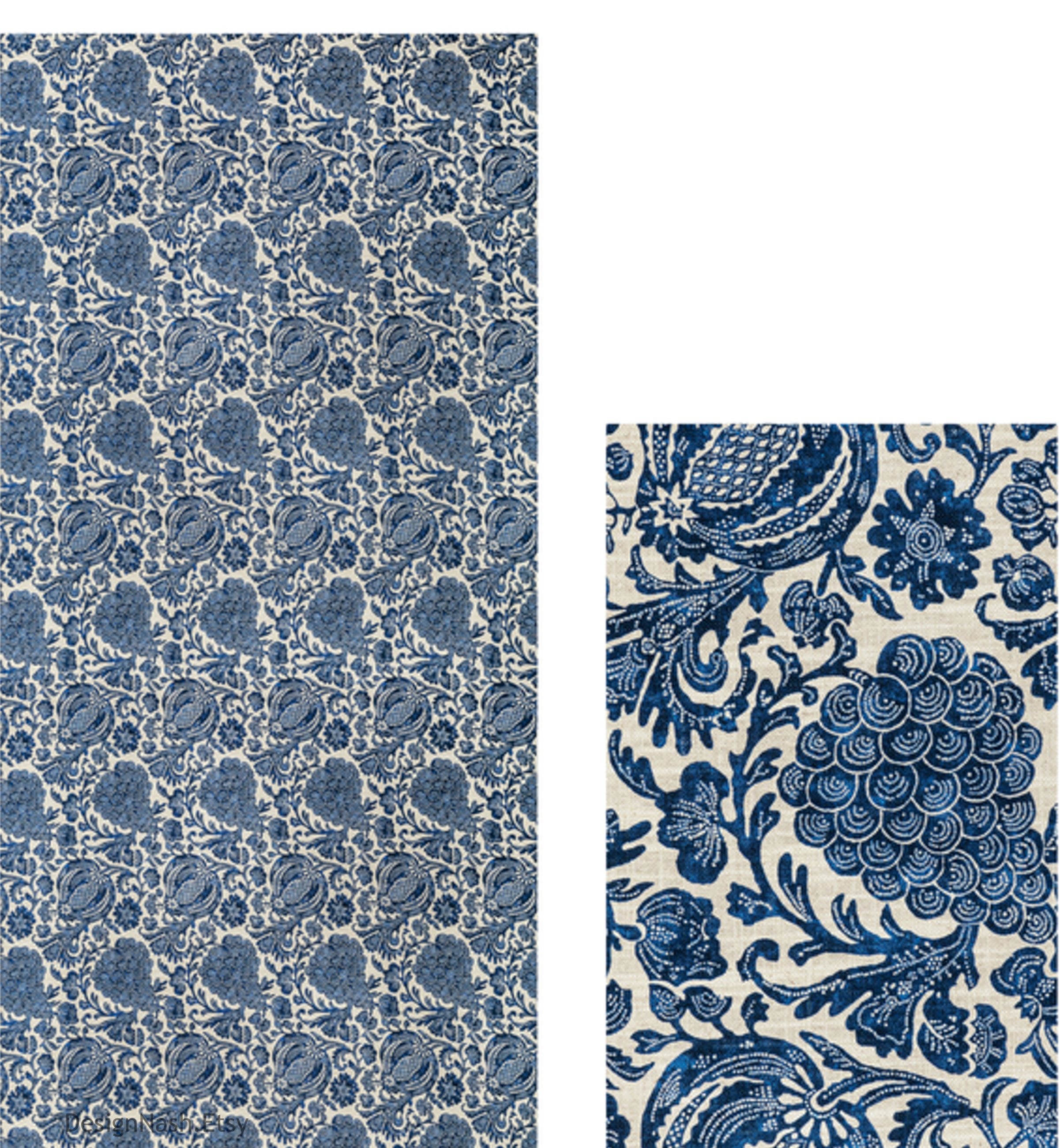 Pomegranates and Grapes Indigo Blue Fabric for Home Decorating - Etsy