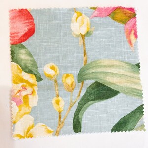 Leilani Garden Linen Blend Fabric Color Sky - Etsy