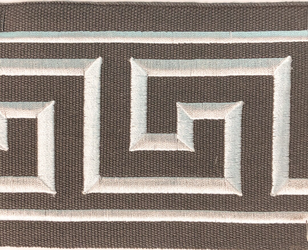 4 Damien Greek Key Border Tape Grey Stone - Etsy