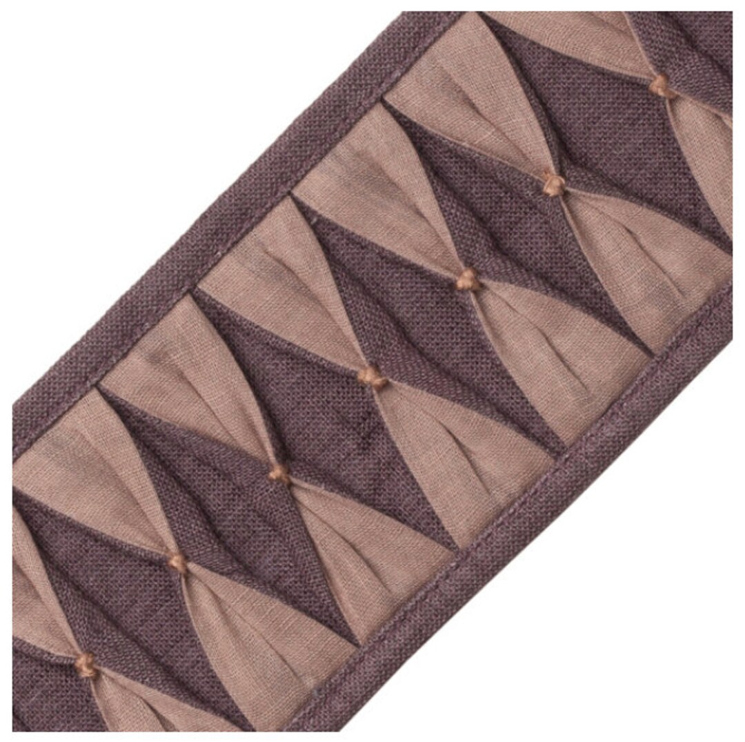 3" Giovanni Diamond Pleated Linen Border Tape, Raisin - Etsy