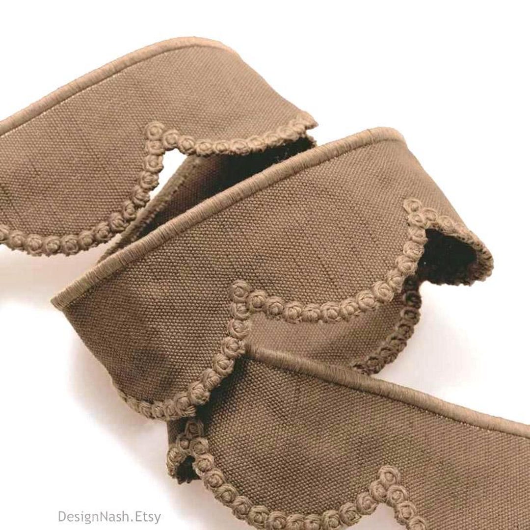 1.5" Matilda Scalloped Trim Tape Beige Linen - Etsy