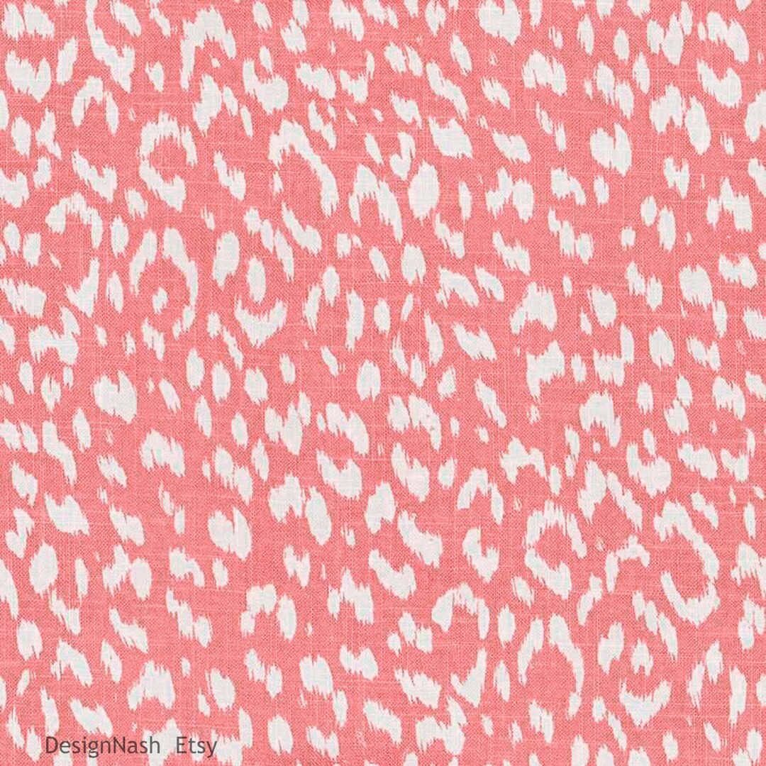 Carolina Coral Leopard Fabric - Etsy