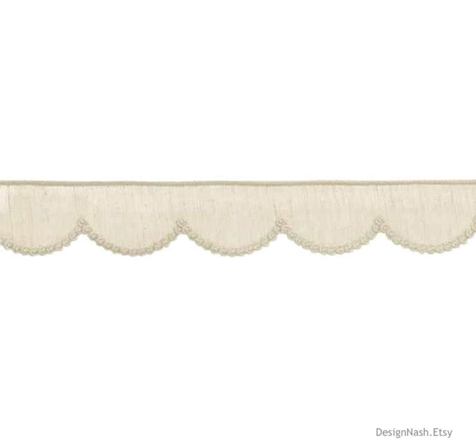 1.5" Matilda Scalloped Trim Tape Beige Linen - Etsy