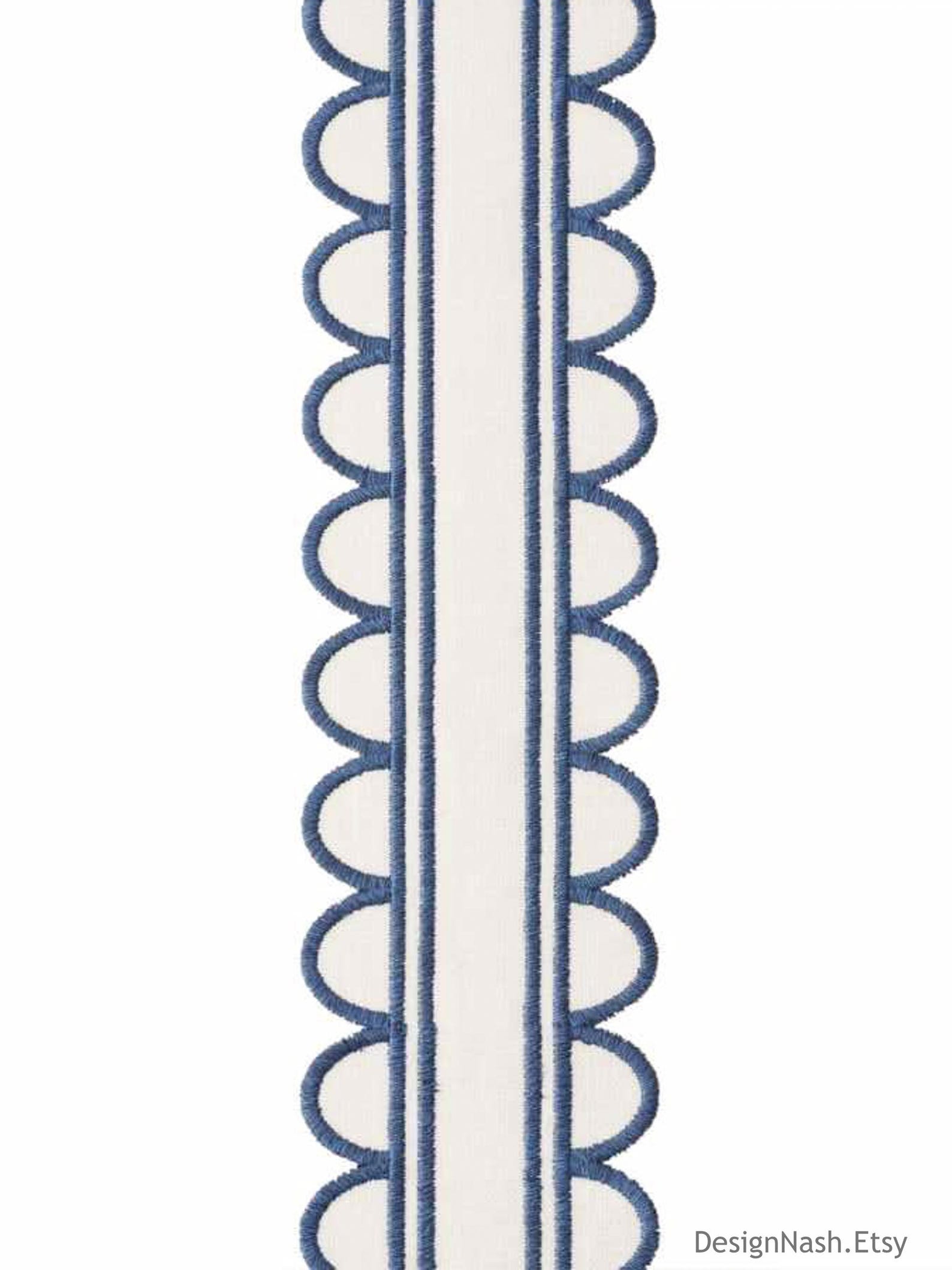 3.5" Paddington White and Blue Scalloped Tape - Etsy