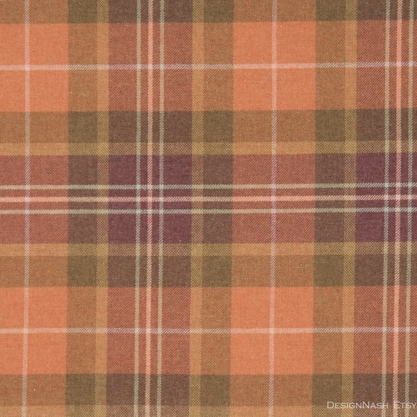 Orange Plaid Fabric - Etsy