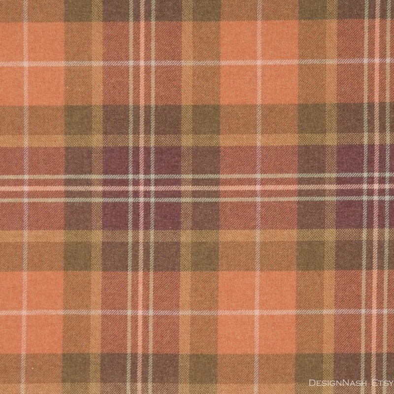 Orange Plaid Fabric - Etsy