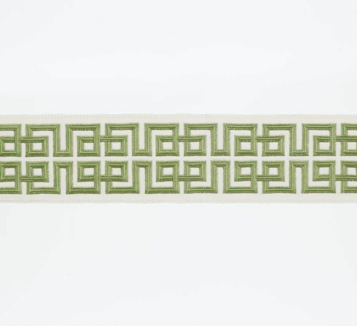 2.75" Knight's Labyrinth Lime Green Greek Key Embroidered Border Tape ...