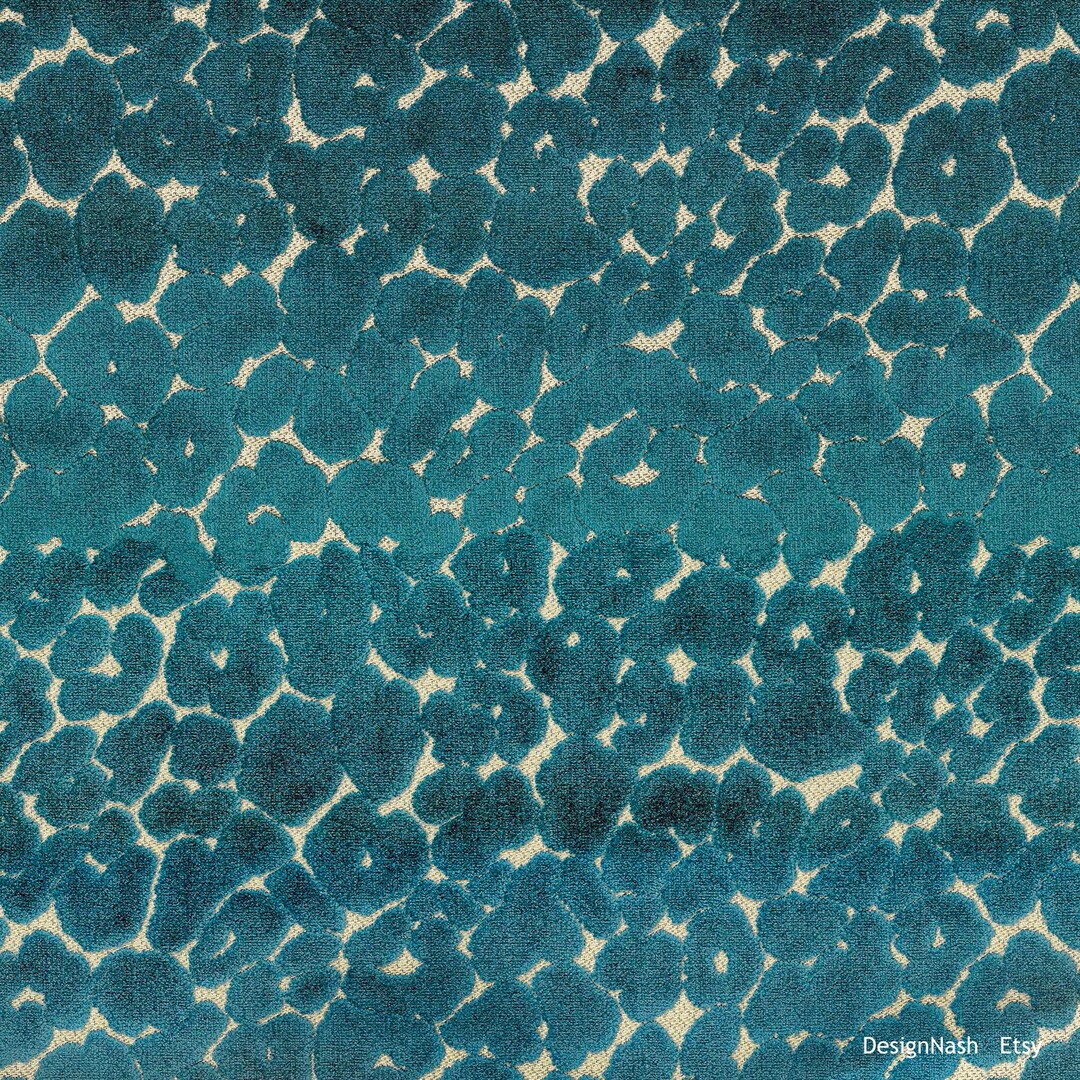 Jungle Spots Peacock Velvet Fabric for Home Decorating and Upholstery ...