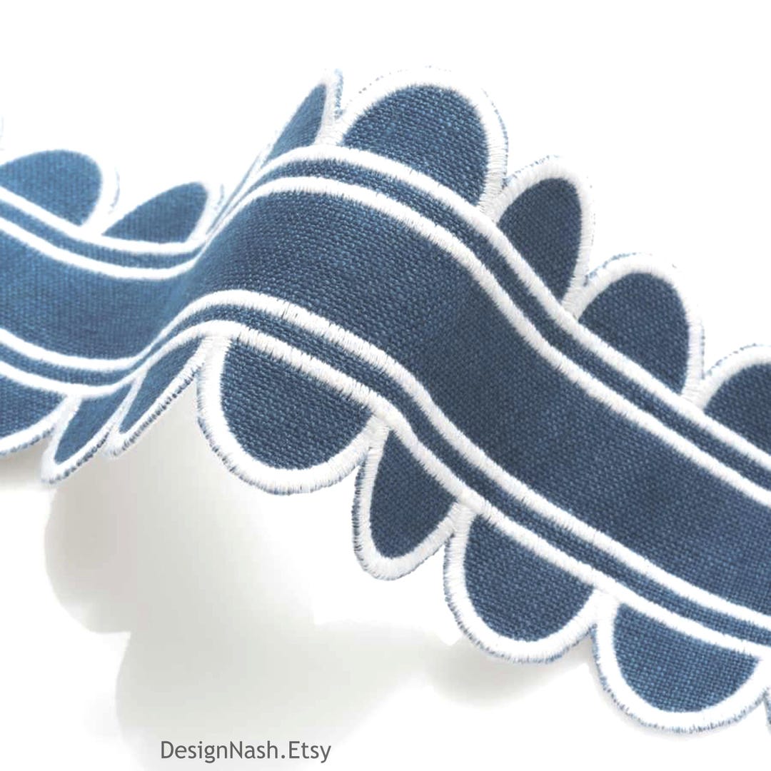 3.5" Paddington Scalloped Tape Sapphire Navy Blue - Etsy