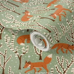 I Spy a Little Fox Wallpaper Warm Neutral - Etsy