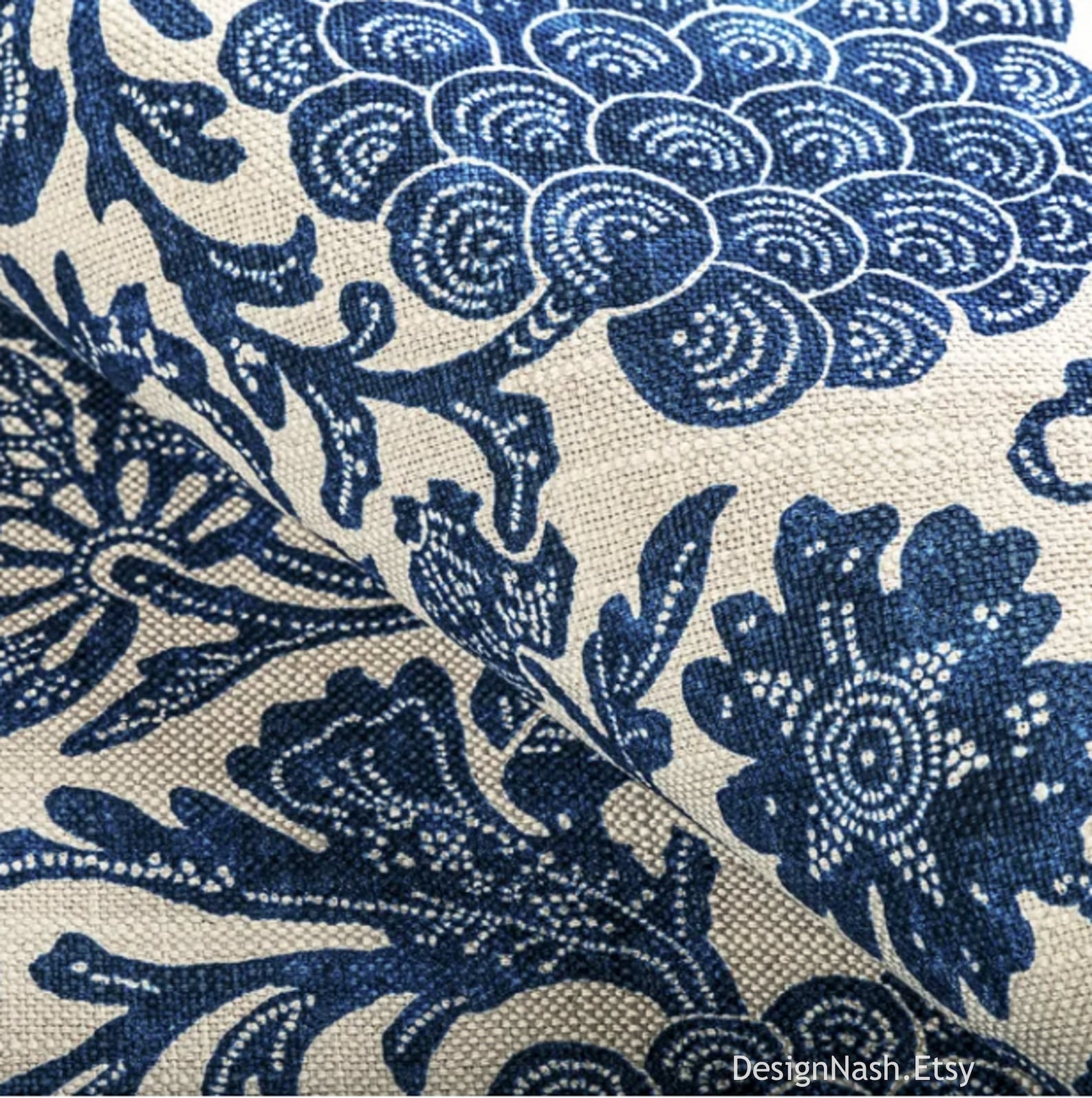 Pomegranates and Grapes Indigo Blue Fabric for Home Decorating - Etsy