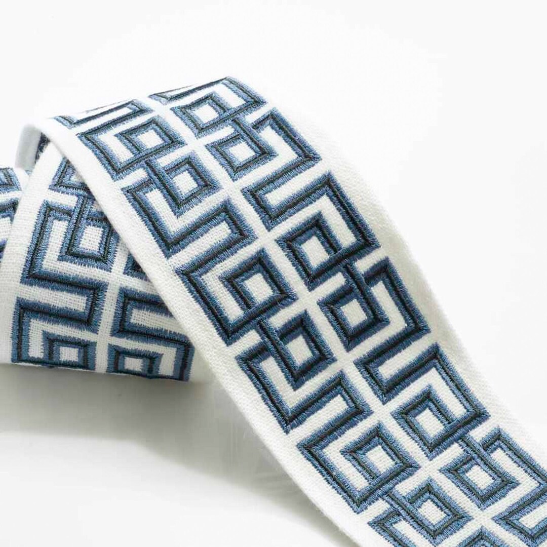 2.75" Knight's Labyrinth Blue Embroidered Border Tape Trim - Etsy