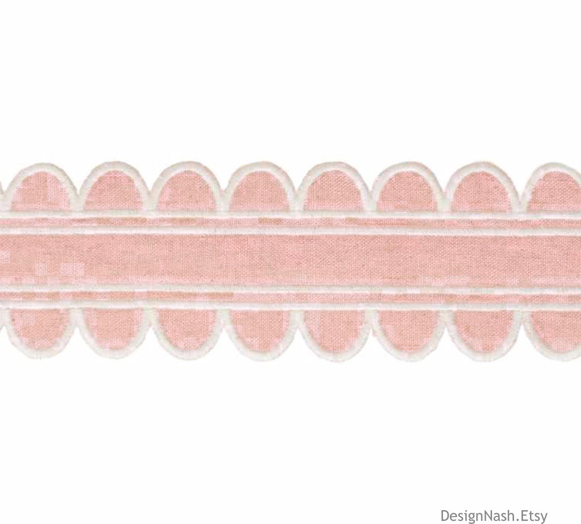 3.5" Paddington Scalloped Tape, Coral Blush - Etsy