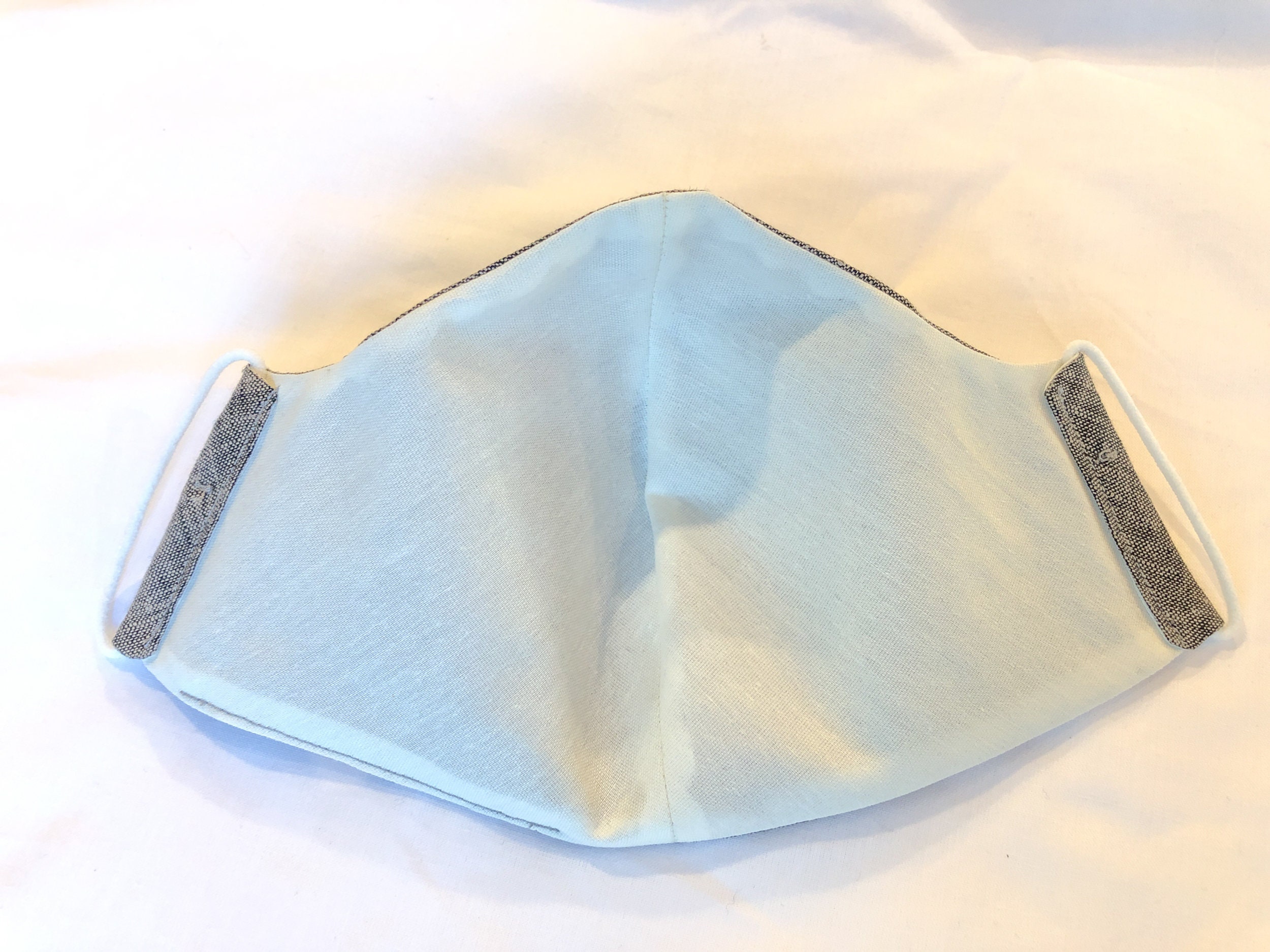 Graphite Grey Linen Blend Contour Face Mask | Etsy