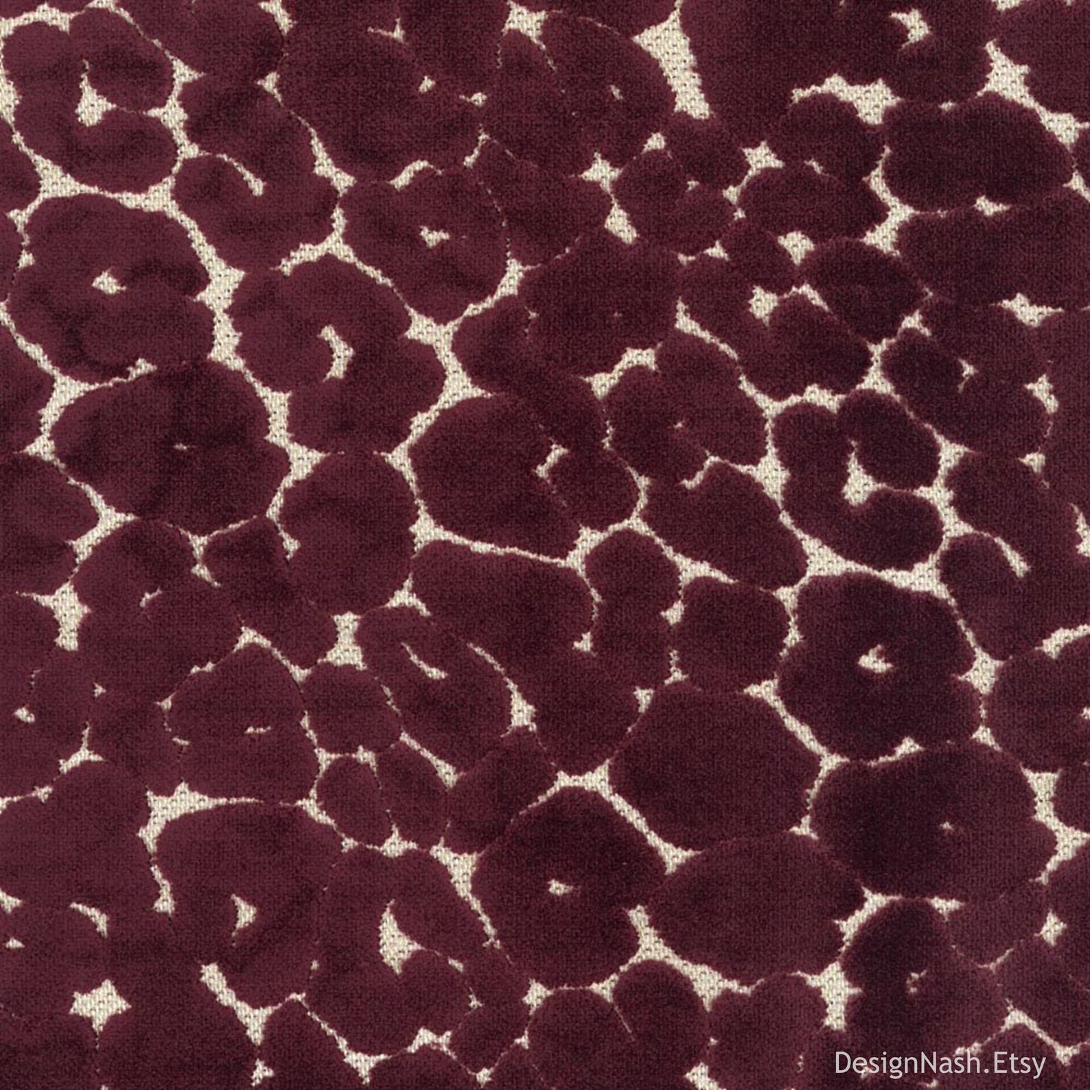Jungle Spots Maroon Velvet Fabric for Home Decorating and Upholstery - Etsy