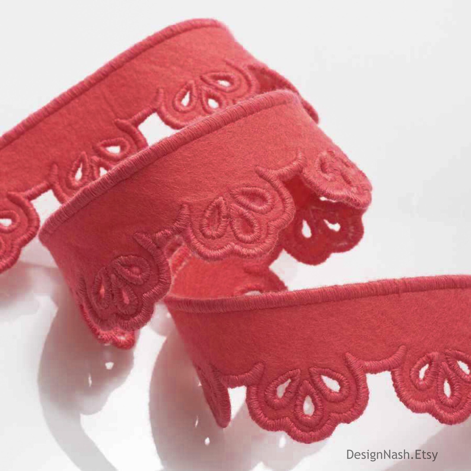 Evelyn Fan Edge Eyelet Scarlet Red Tape Trim for Home Decorating - Etsy