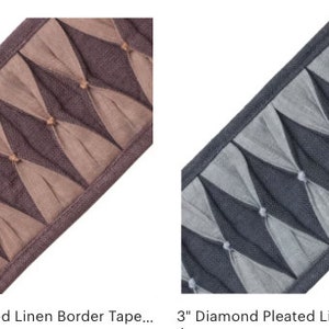 3" Giovanni Diamond Pleated Linen Border Tape, Raisin - Etsy
