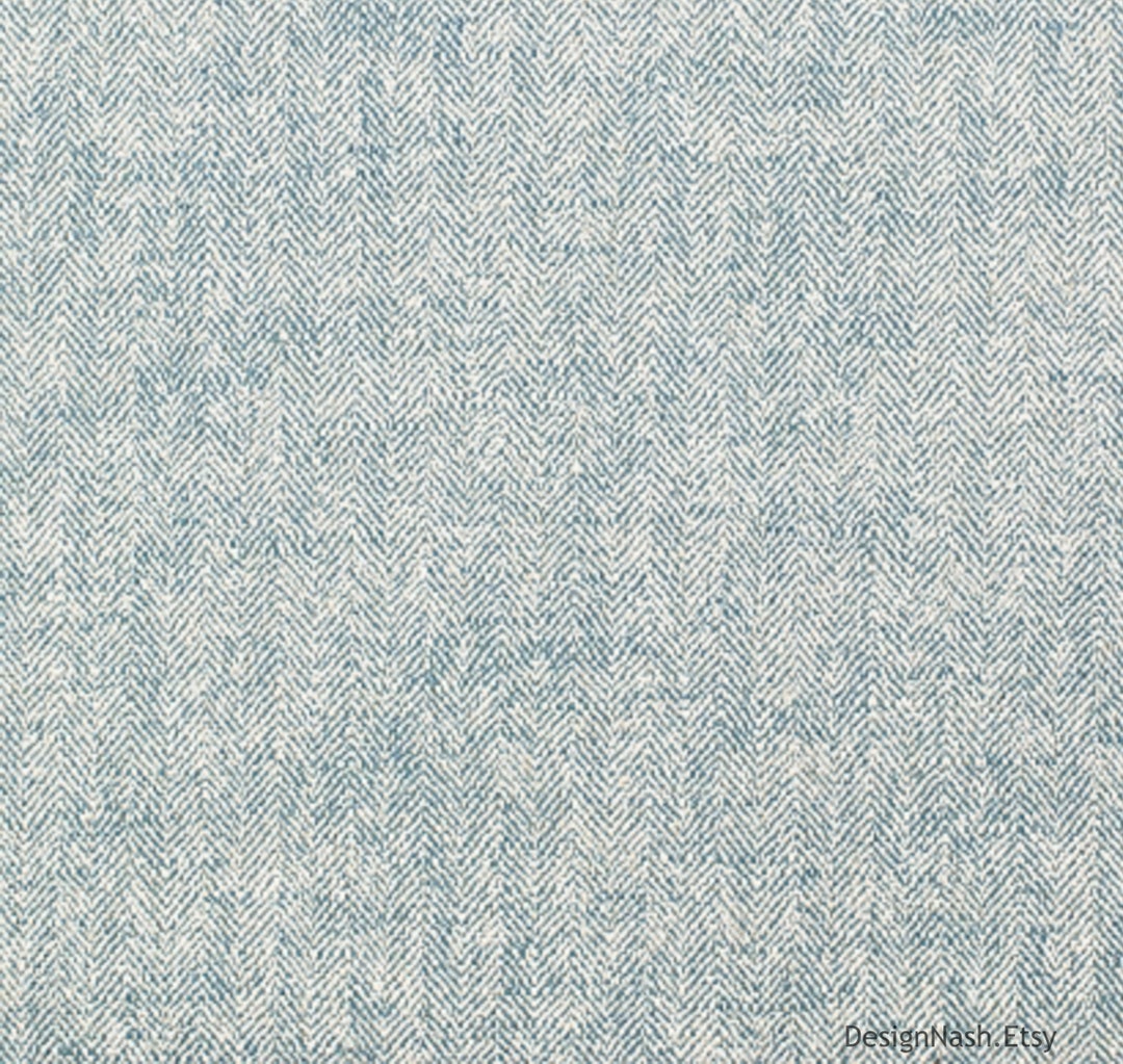 Hanover Herringbone Blue Fabric for Upholstery and Home Decorating - Etsy