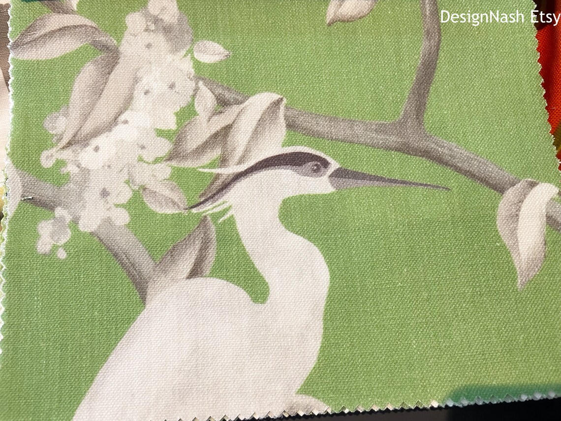 Herons Hiding Green Fabric for Home Decorating - Etsy