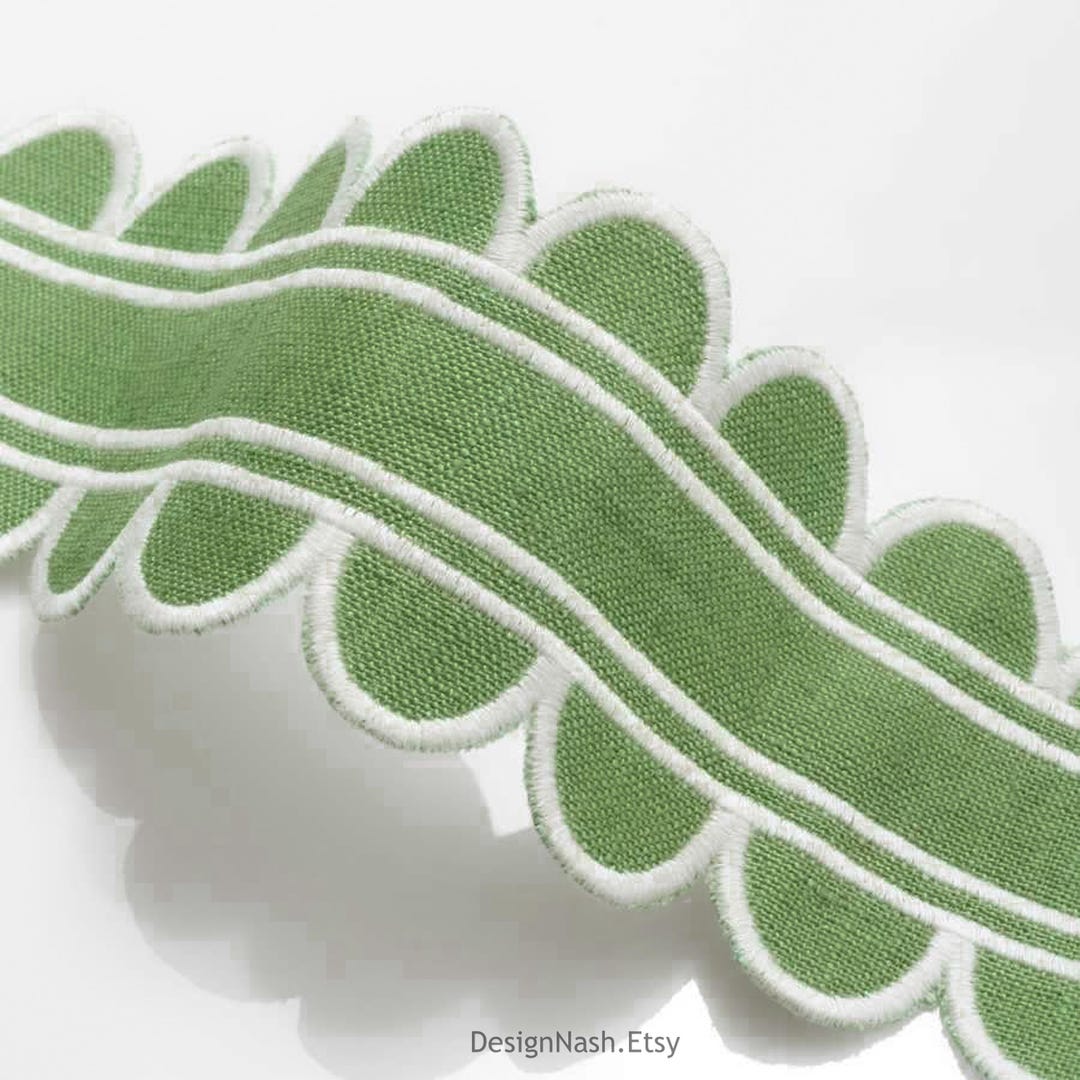 3.5" Paddington Scalloped Tape, Green - Etsy