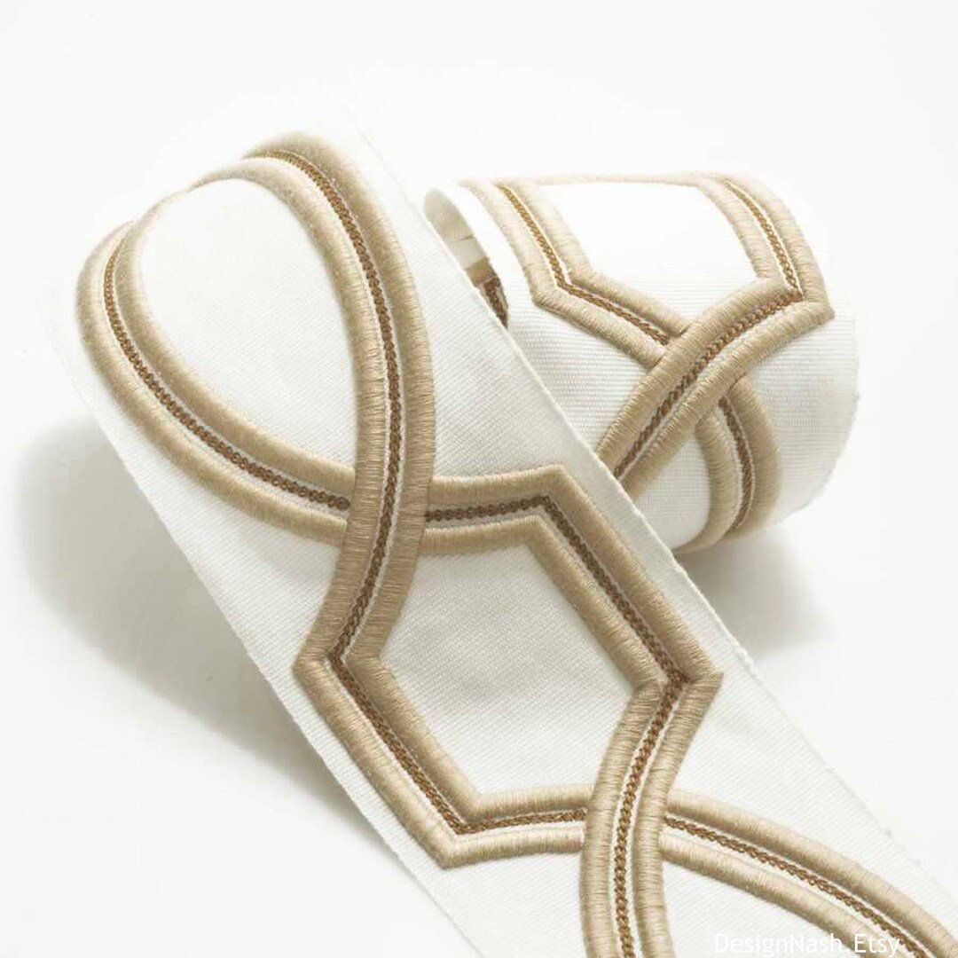 3" Ocala Embroidered Border Tape Toast - Etsy