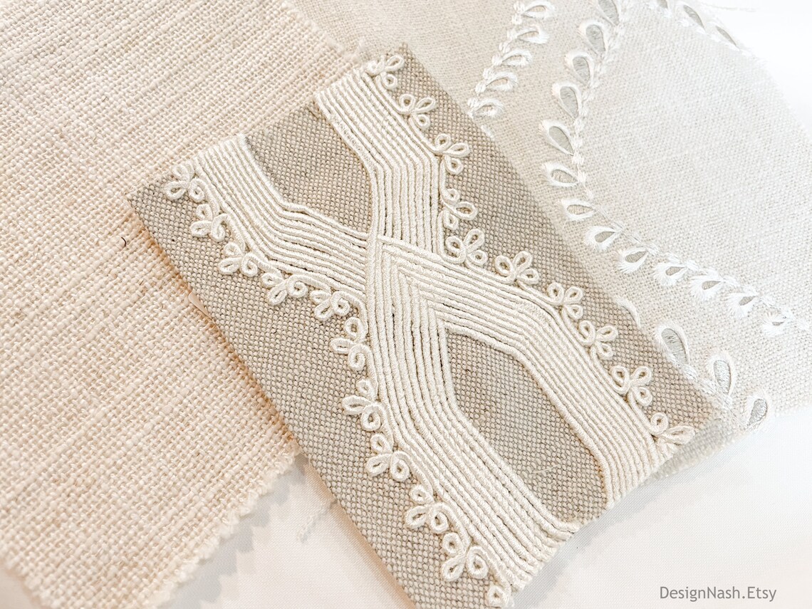 3.25" Charlise Natural White Embroidered Border Tape Trim - Etsy