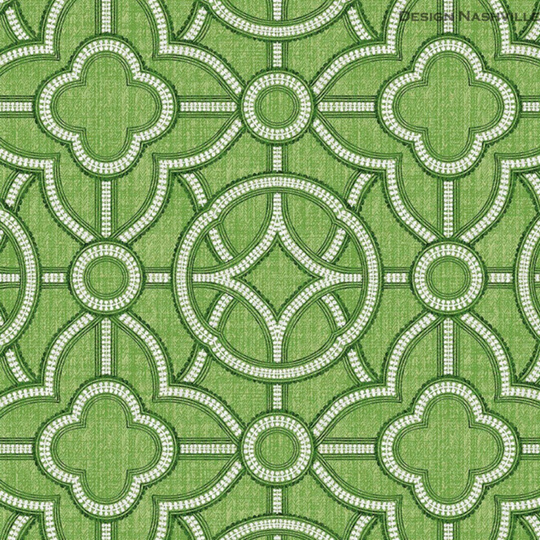 Kendrick Fretwork Green Fabric for Home Decorating and Upholstery - Etsy