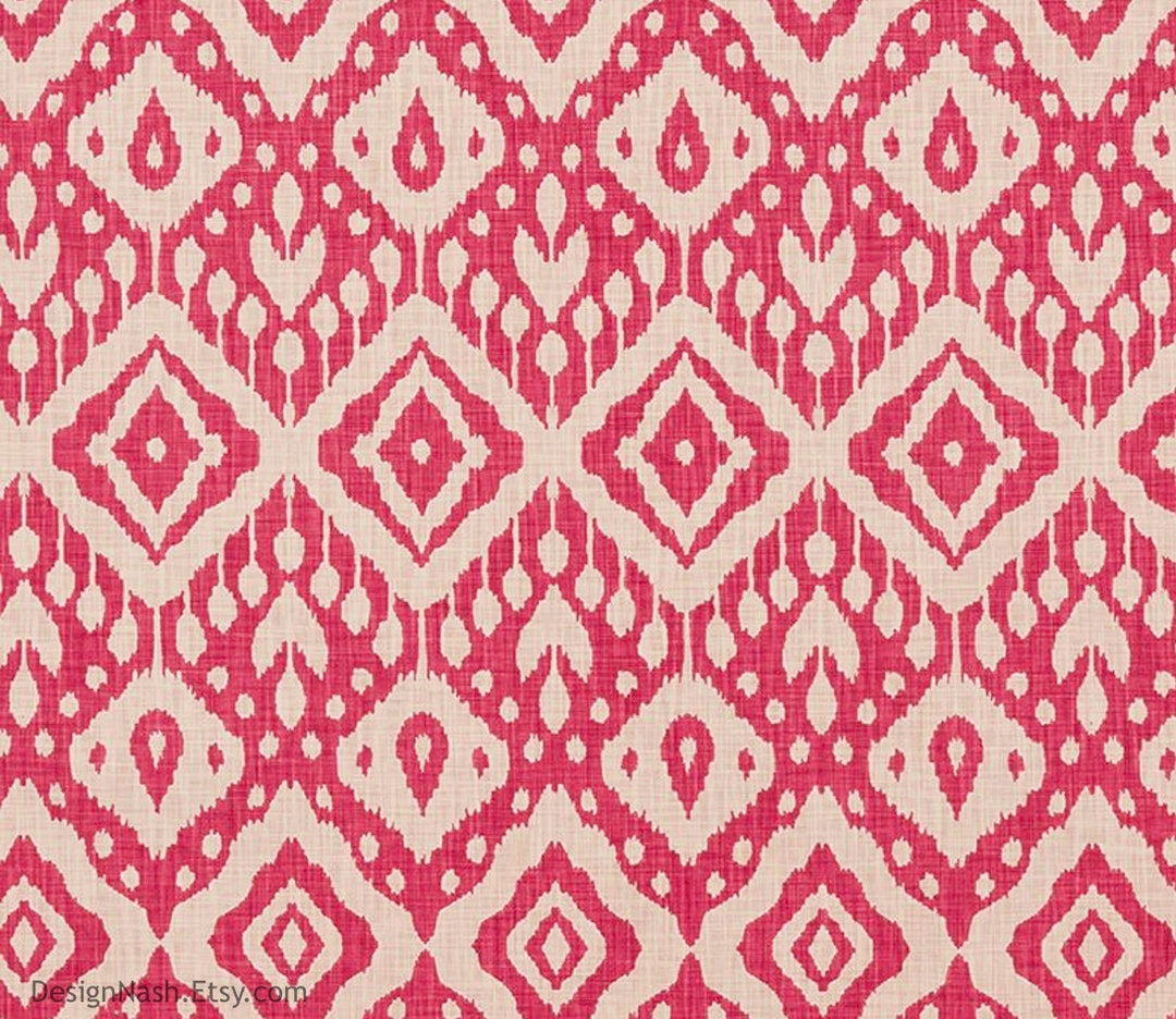 Chic Ikat Raspberry Pink Fabric for Home Decorating and Upholstery - Etsy