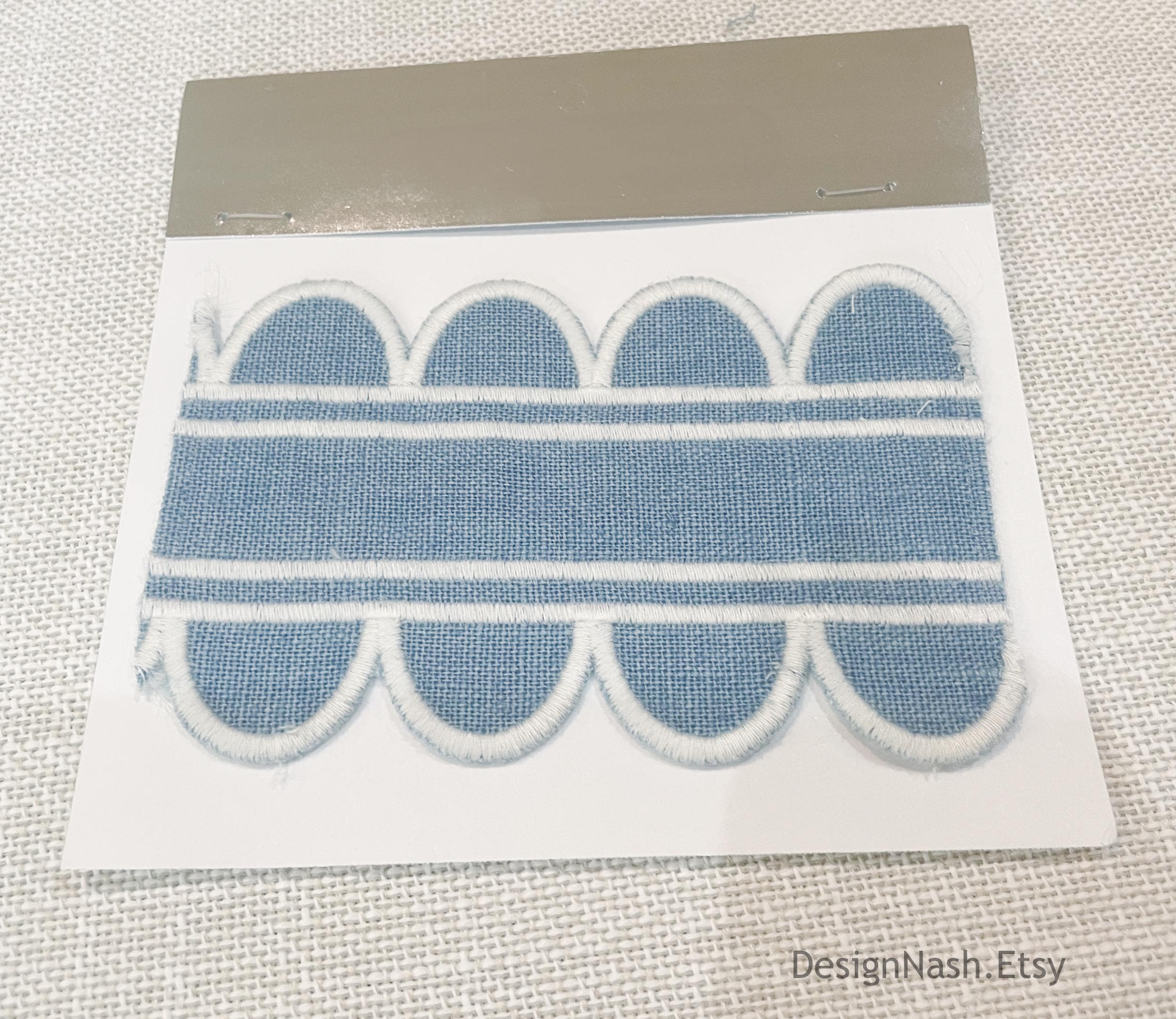 3.5" Paddington Scalloped Tape Chambray Medium Blue - Etsy