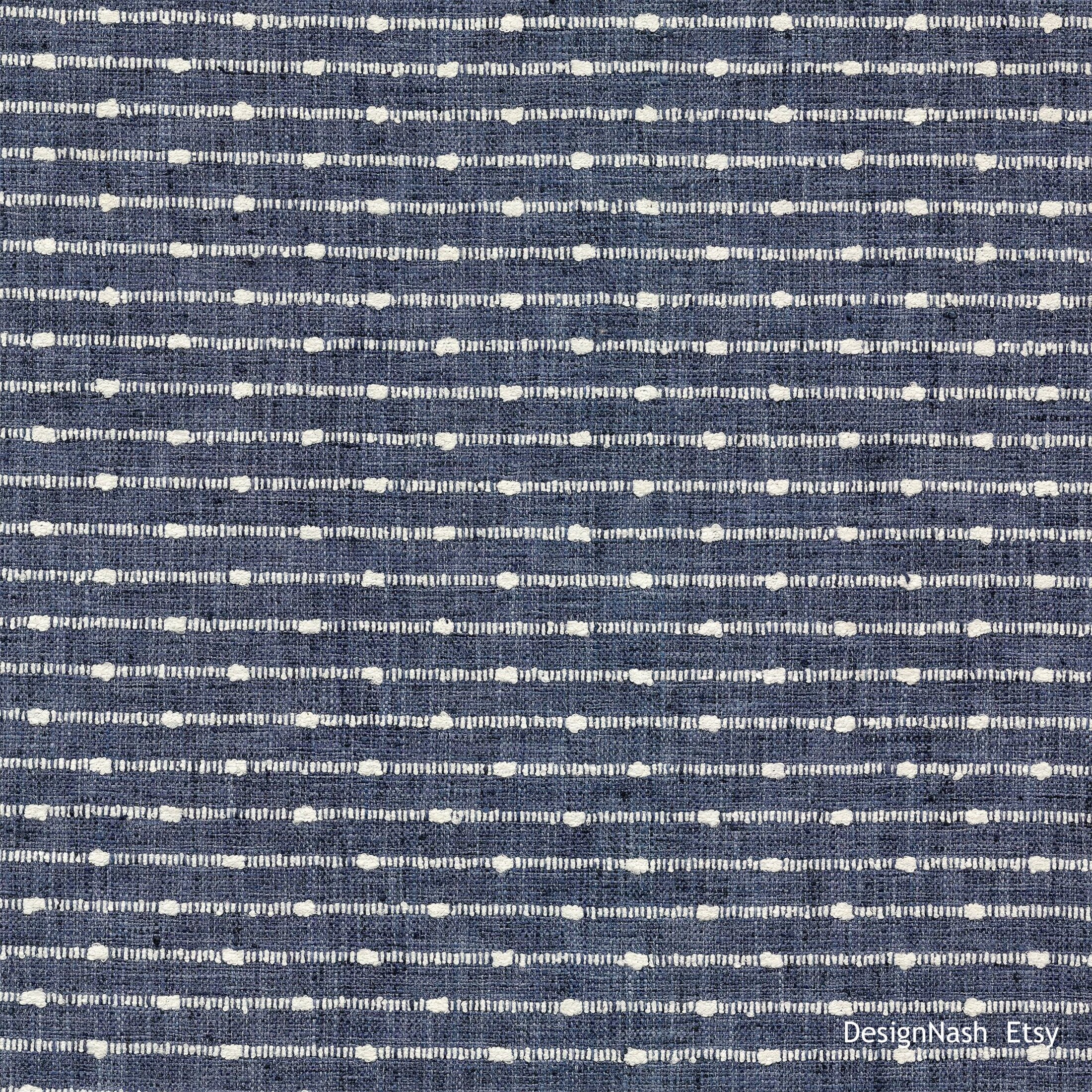 Putnam Slub Stripe Admiral Navy Performance Fabric for Home Decorating ...
