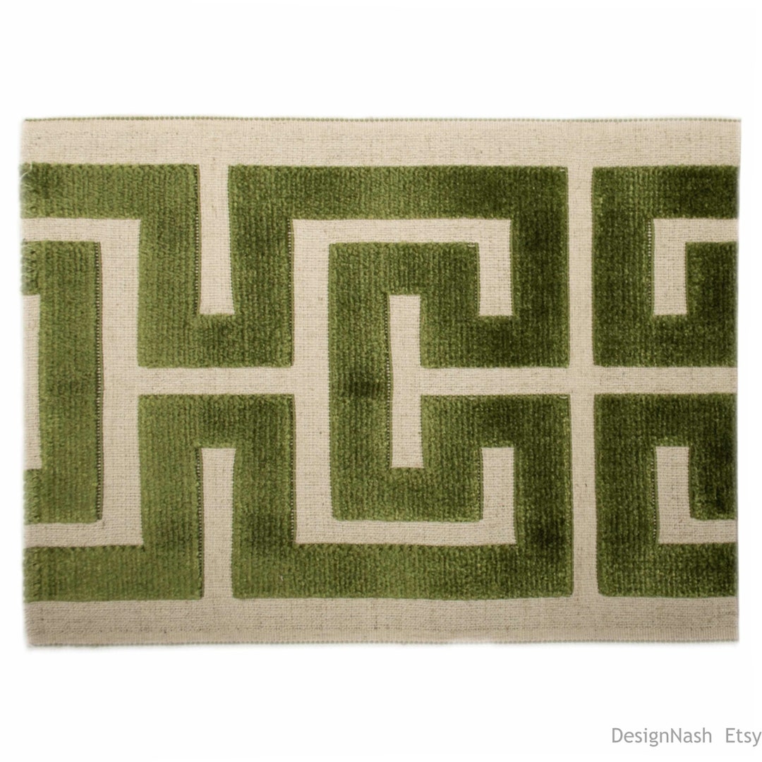 7" Corinthian Key Velvet Border Tape Trim Green - Etsy