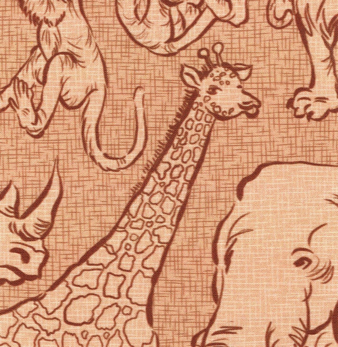 African Animals Toile Extra Wide 116" Sateen Fabric for Home Decorating ...
