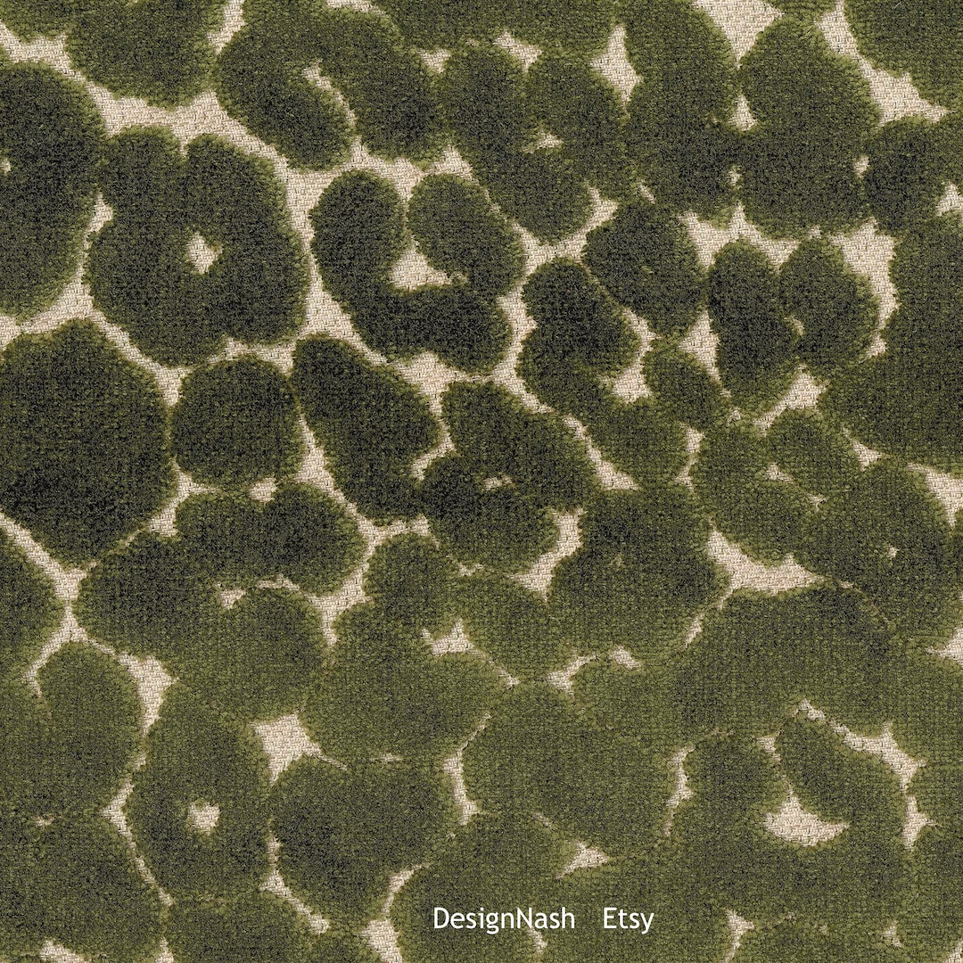 Jungle Spots Velvet Green Fabric for Home Decorating and Upholstery - Etsy