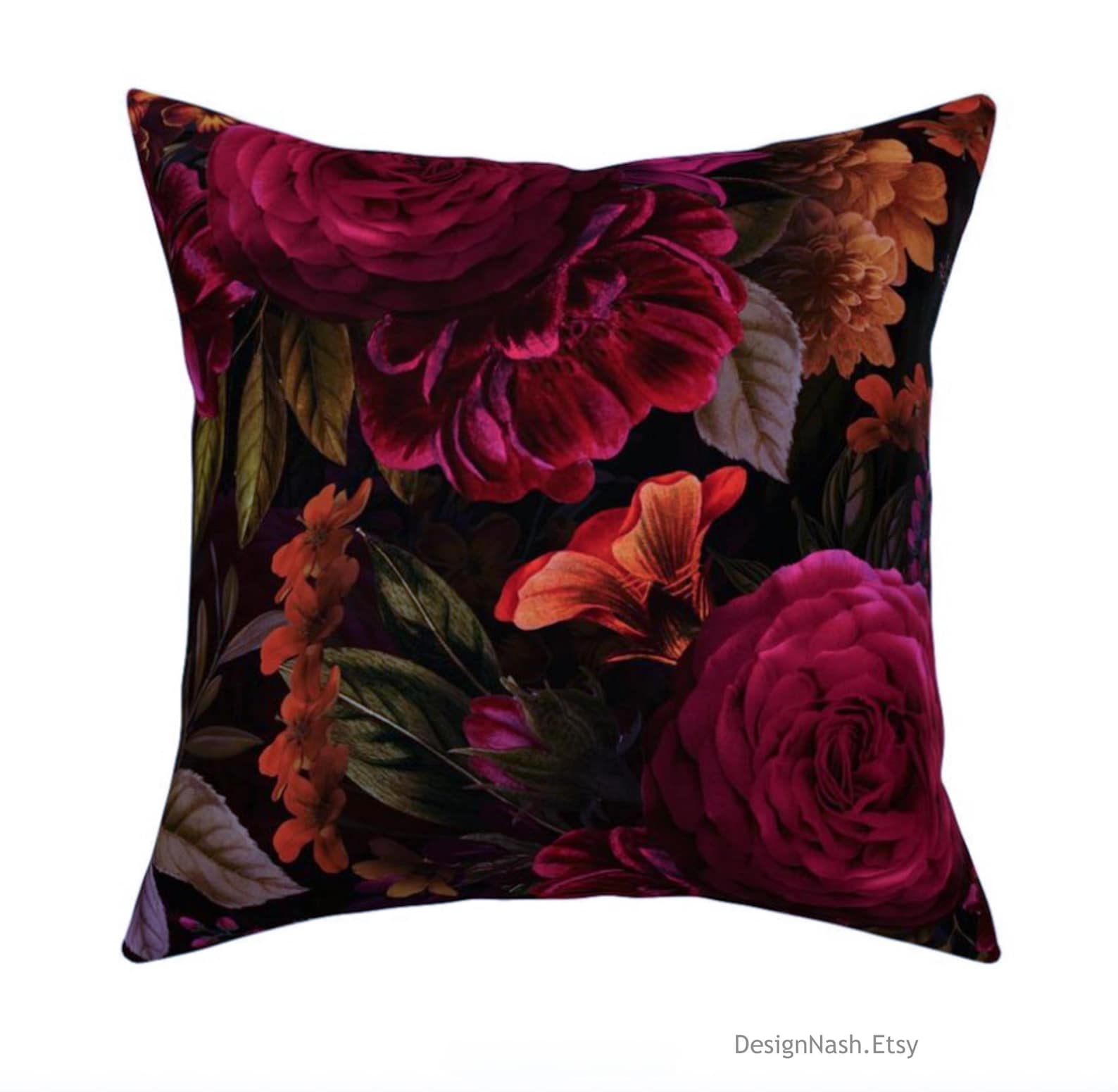 Velvet Midnight Romance Floral Fabric for Draperies, Bedding ...