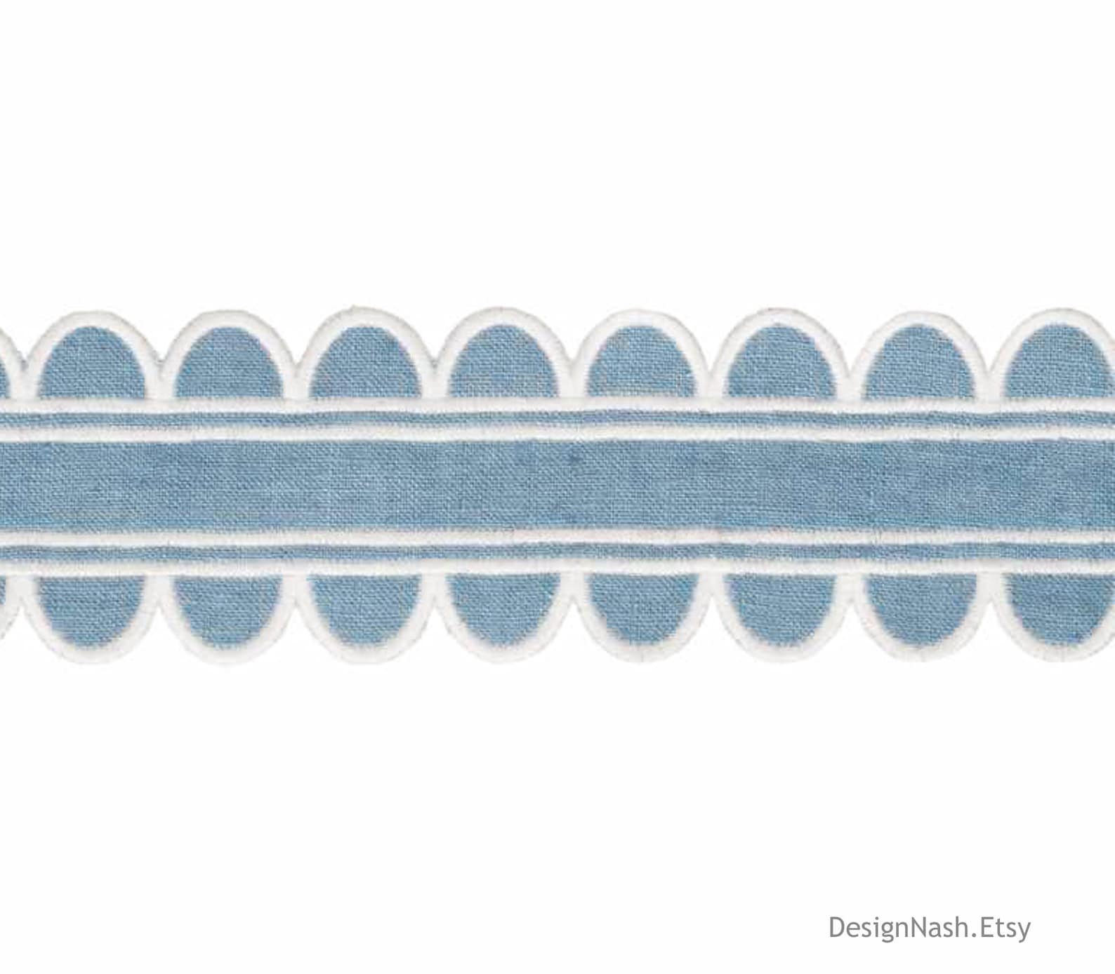 3.5" Paddington Scalloped Tape Chambray Medium Blue - Etsy