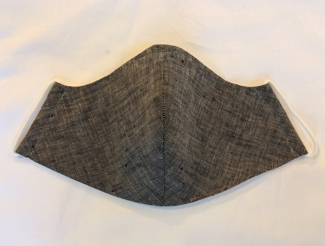 Graphite Grey Linen Blend Contour Face Mask - Etsy