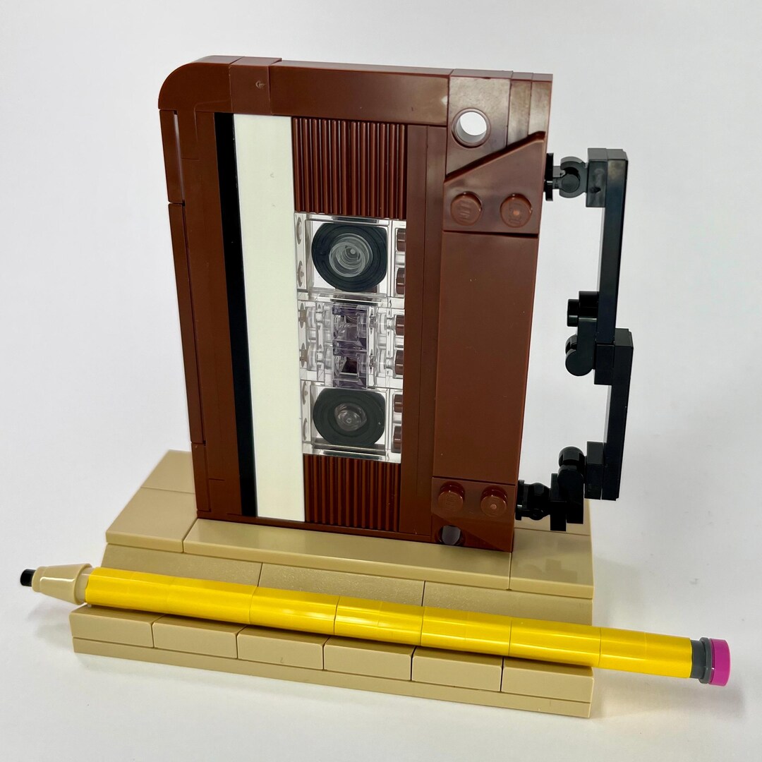 LEGO Cassette Tape & Pencil Model Retro, Nostalgic Decor for Mixtape ...