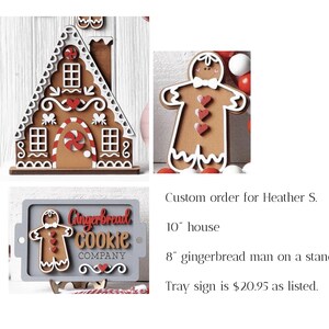 Gingerbread House Tiered Tray Decor: Handmade Holiday Set - Etsy