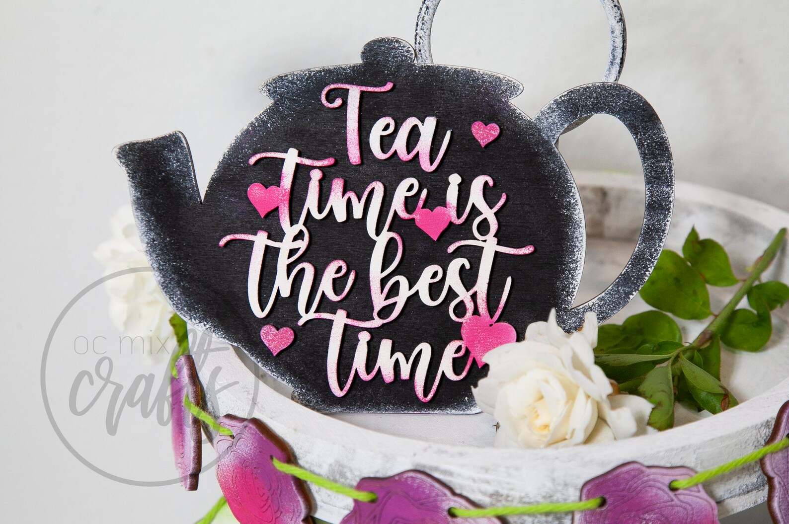 Tea Party Tiered Tray Decor Tea Time Wood Mini Signs - Etsy