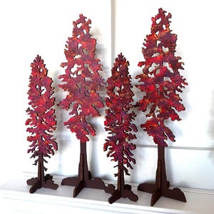 Decorative Freestanding Wood Trees in Various Sizes - Hand-painted ...
