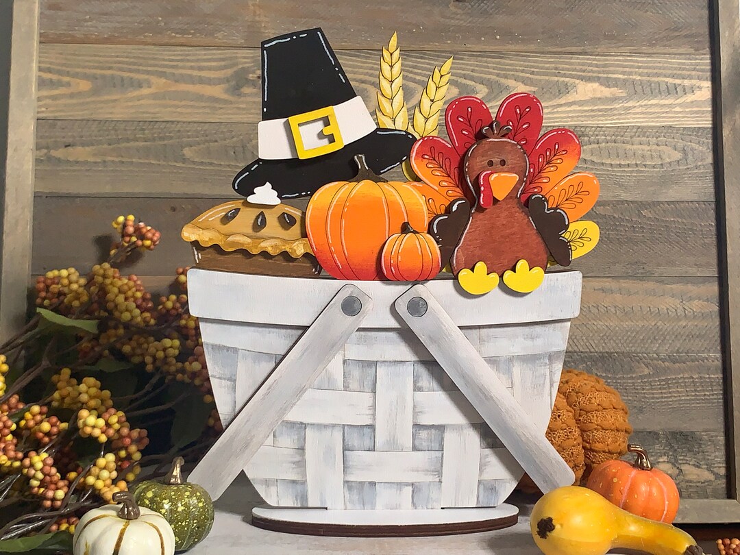 Handmade Thanksgiving Turkey Basket Sign: Farmhouse Fall Decor - Etsy
