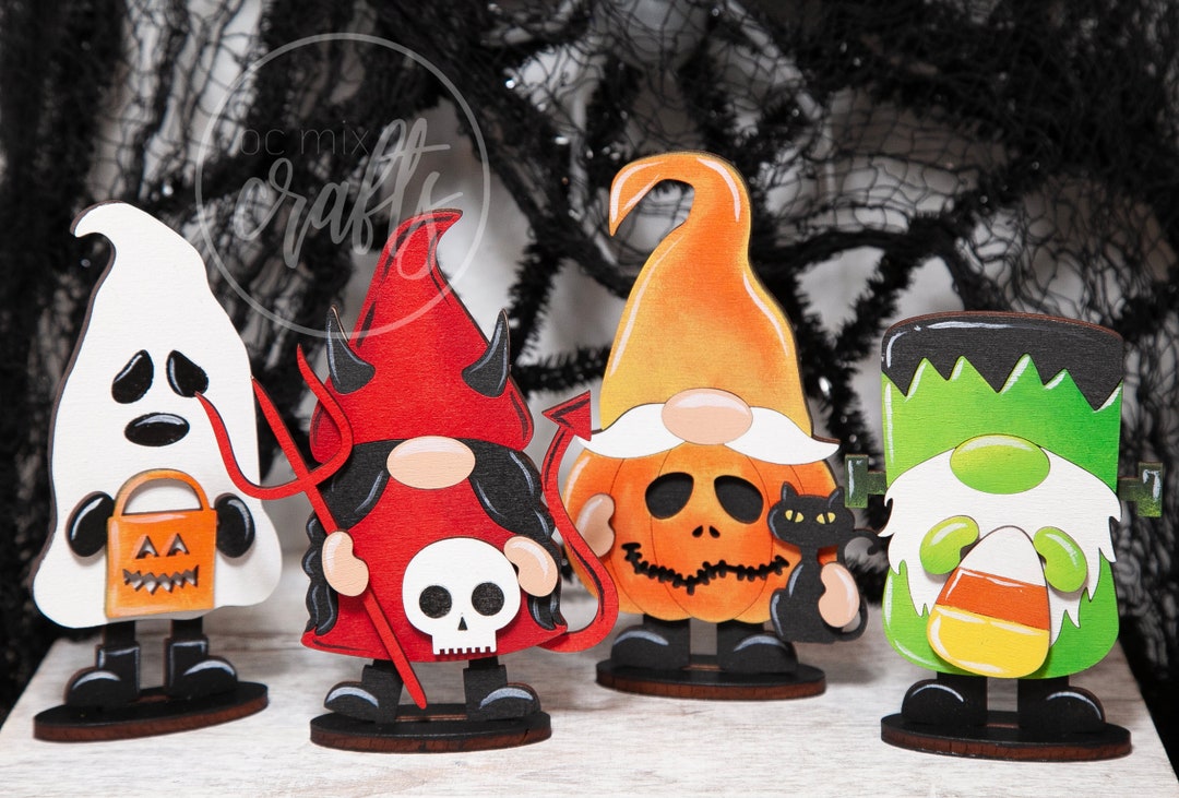 Halloween Gnome Decor, Witch Gnome, Vampire Gnome, Mummy Gnome, Devil ...